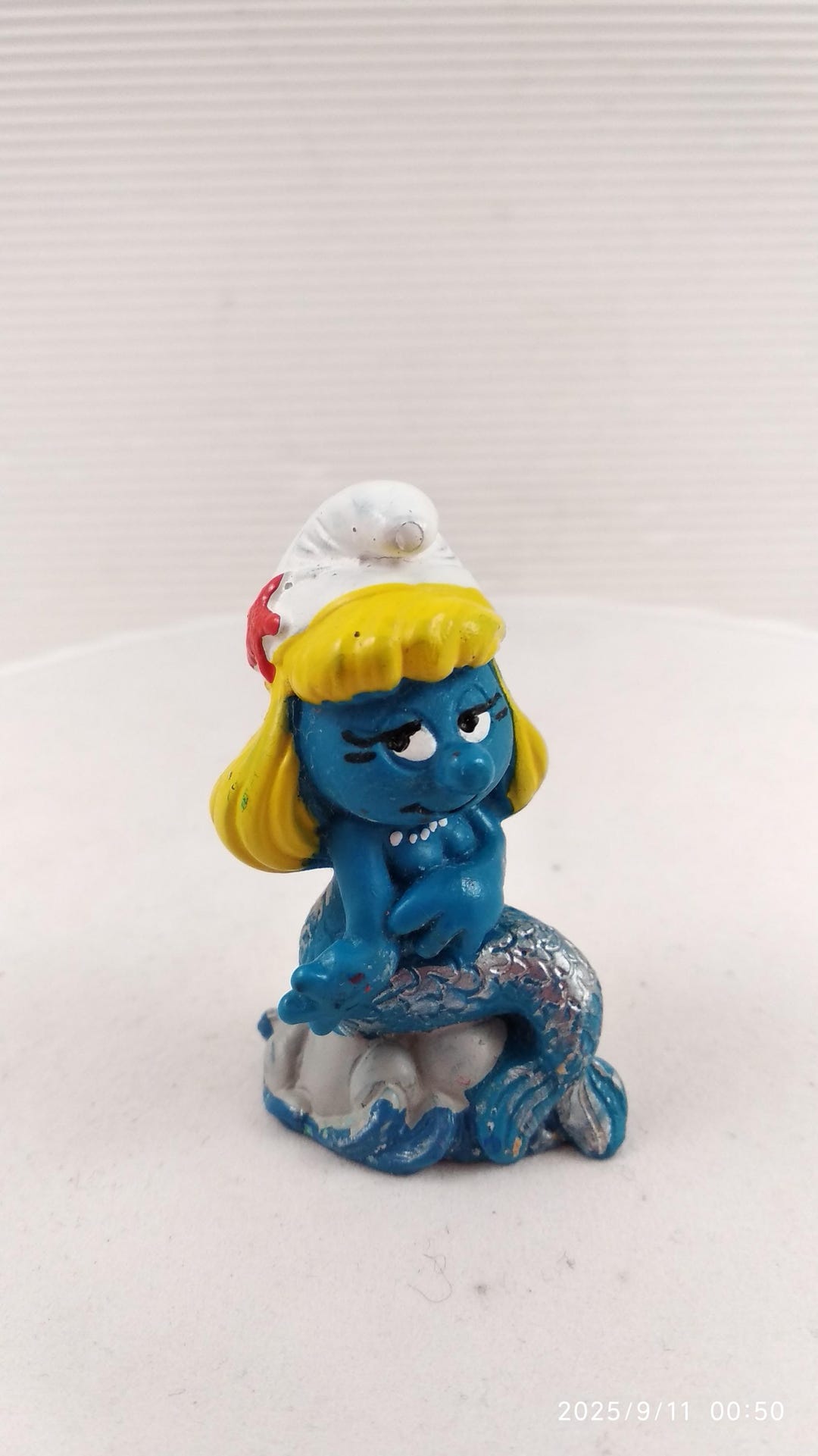 Smurfs Mermaid Smurfette Smurf Blue Silver Tail 20142 Rare Vintage ...