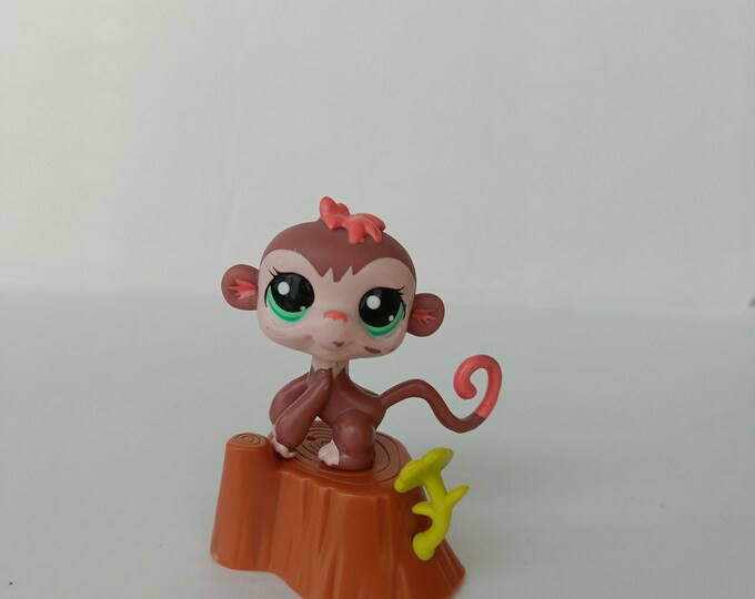 Littlest Pet Shop LPS Monkey #2469 Brown Green Eyes Authentic Chimp ...