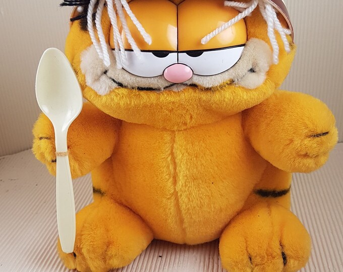 Vintage Garfield With Pasta Bowl - Vintage 80's Toy by Dakin - 9'inch ...
