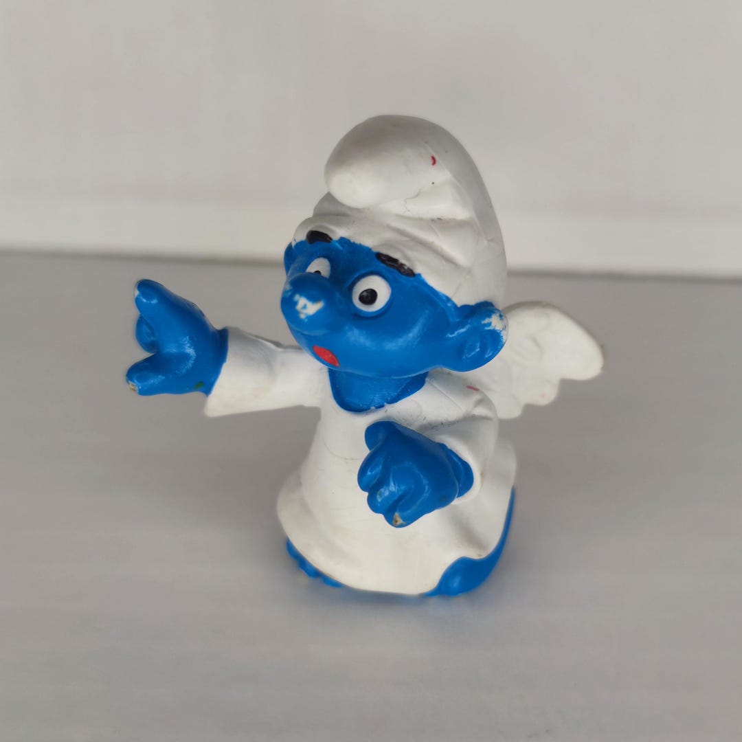 Smurfs 20212 Little Angel Smurf Dark Blue Rare Vintage Figurine - Etsy