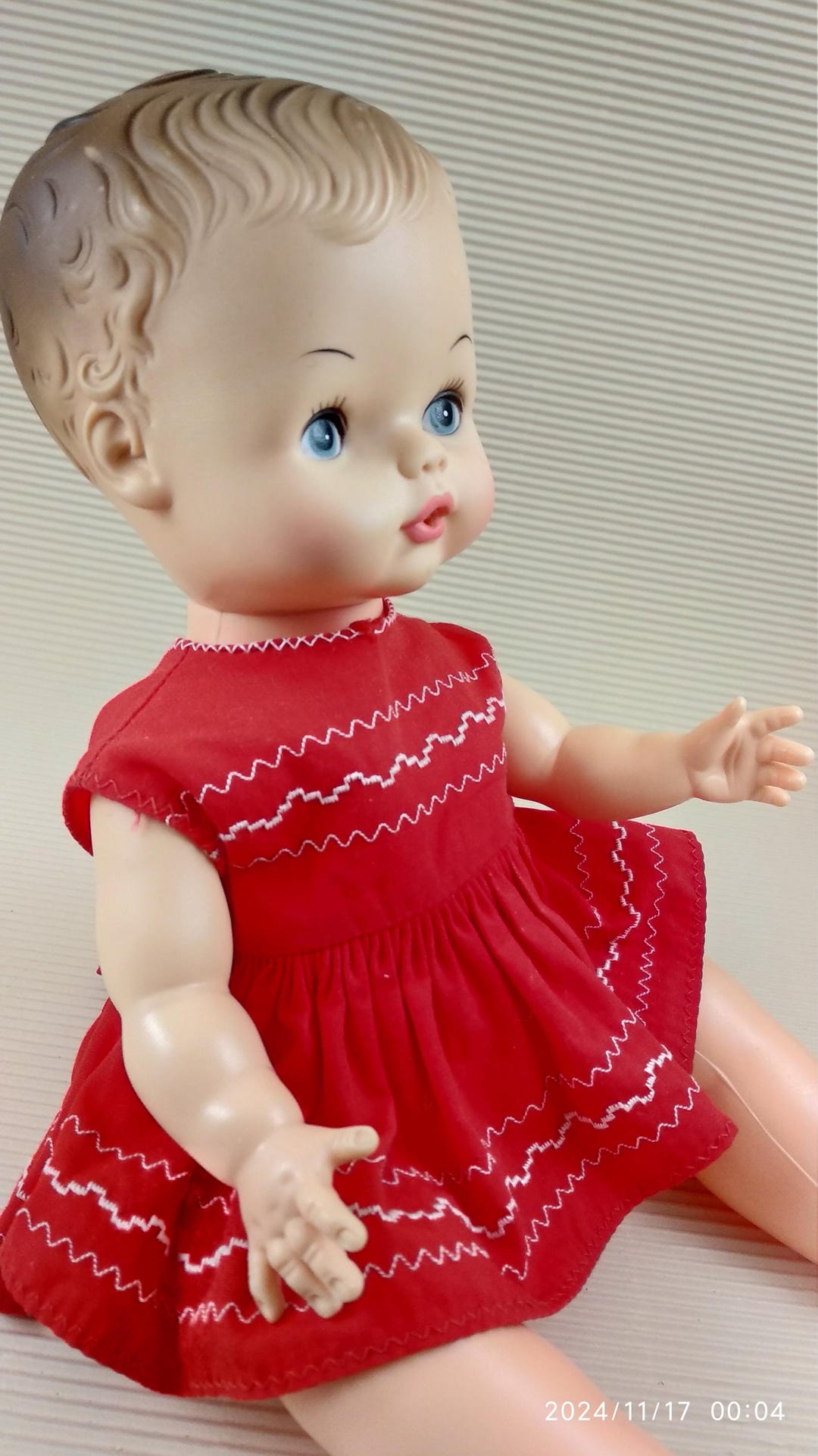 Vintage 1974 Horsman 11” Tall Baby Doll Red Dressed - Etsy