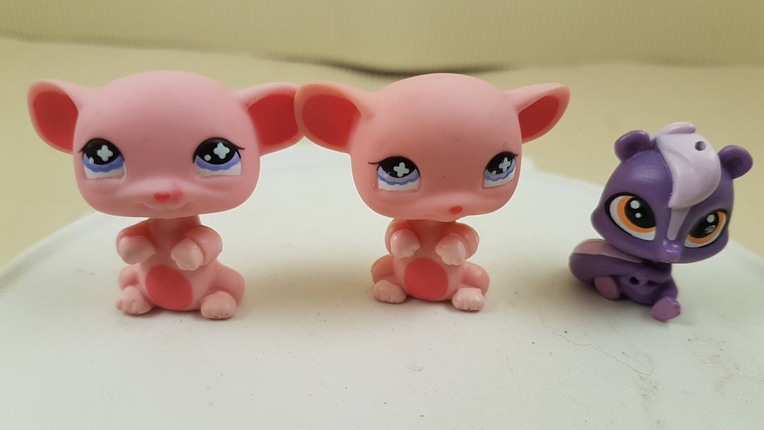 Littlest Pet Shop LPS: Pink Mouse #632, Lavender Skunk #55 - Etsy