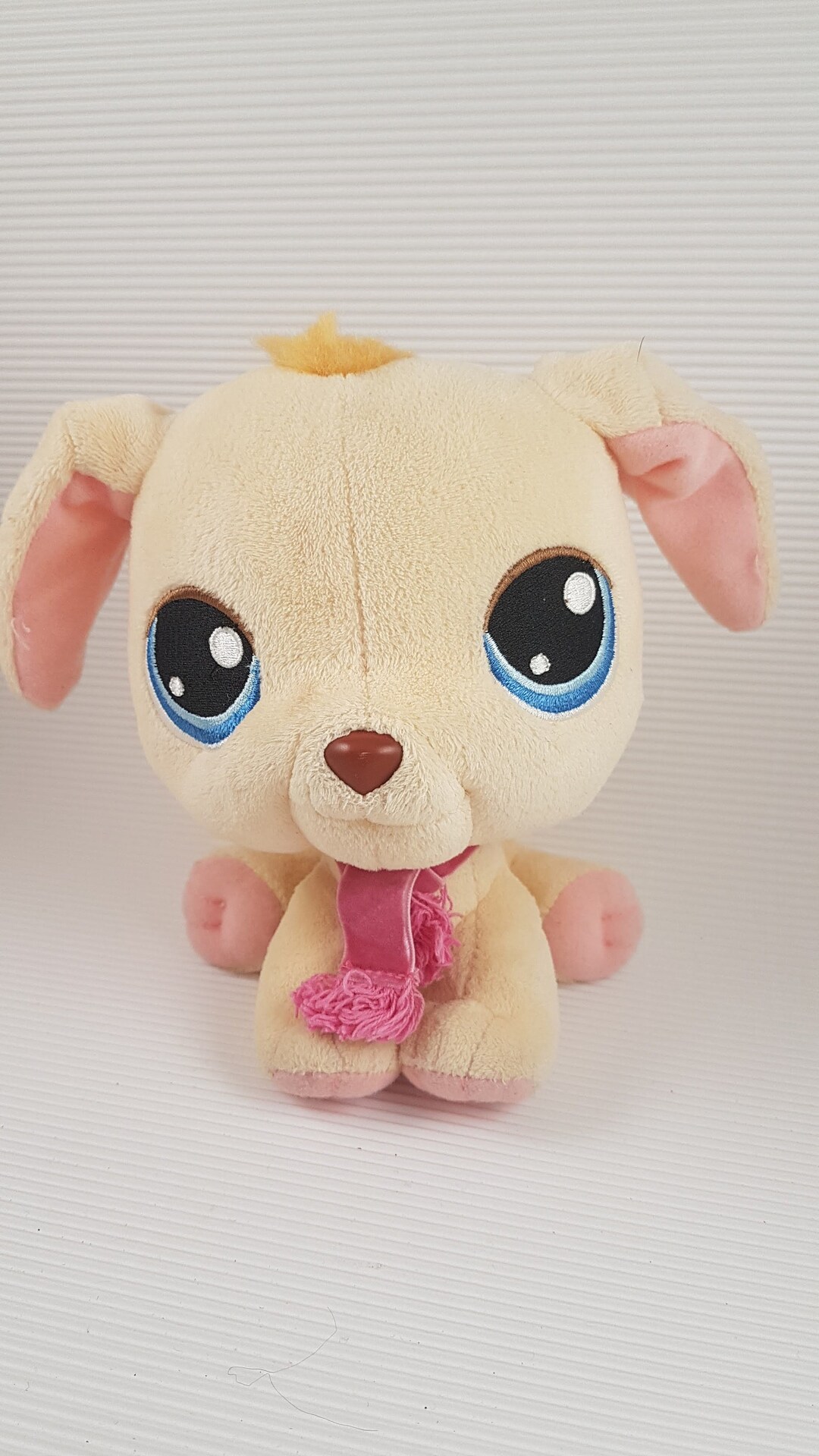 Littlest Pet Shop Yellow Puppy Dog Plush Hasbro 2007, With Blue Collar ...