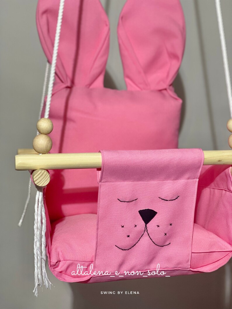 Indoor Bunny Swing for Kids Pink, Kids Chair, Baby Swing Chair, Nursery ...