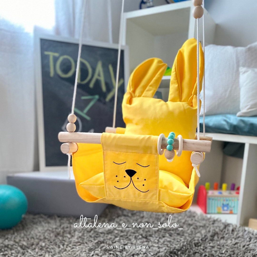 Indoor Bunny Swing for Kids Yellow, Kids Chair, Baby Swing Chair ...