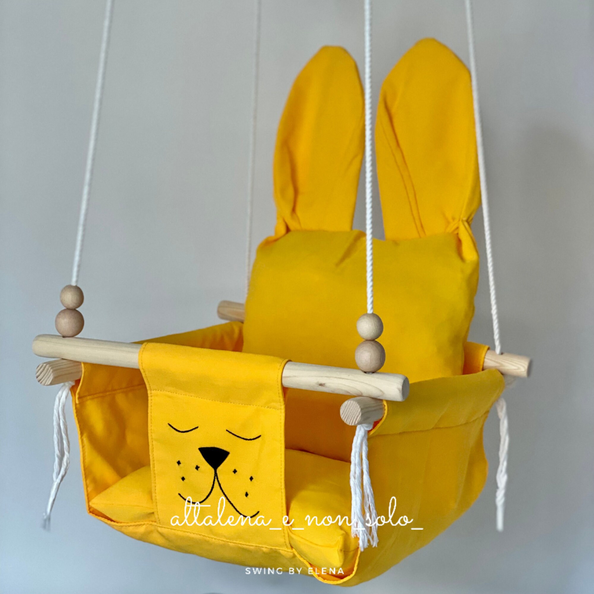 Indoor Bunny Swing for Kids Yellow, Kids Chair, Baby Swing Chair ...