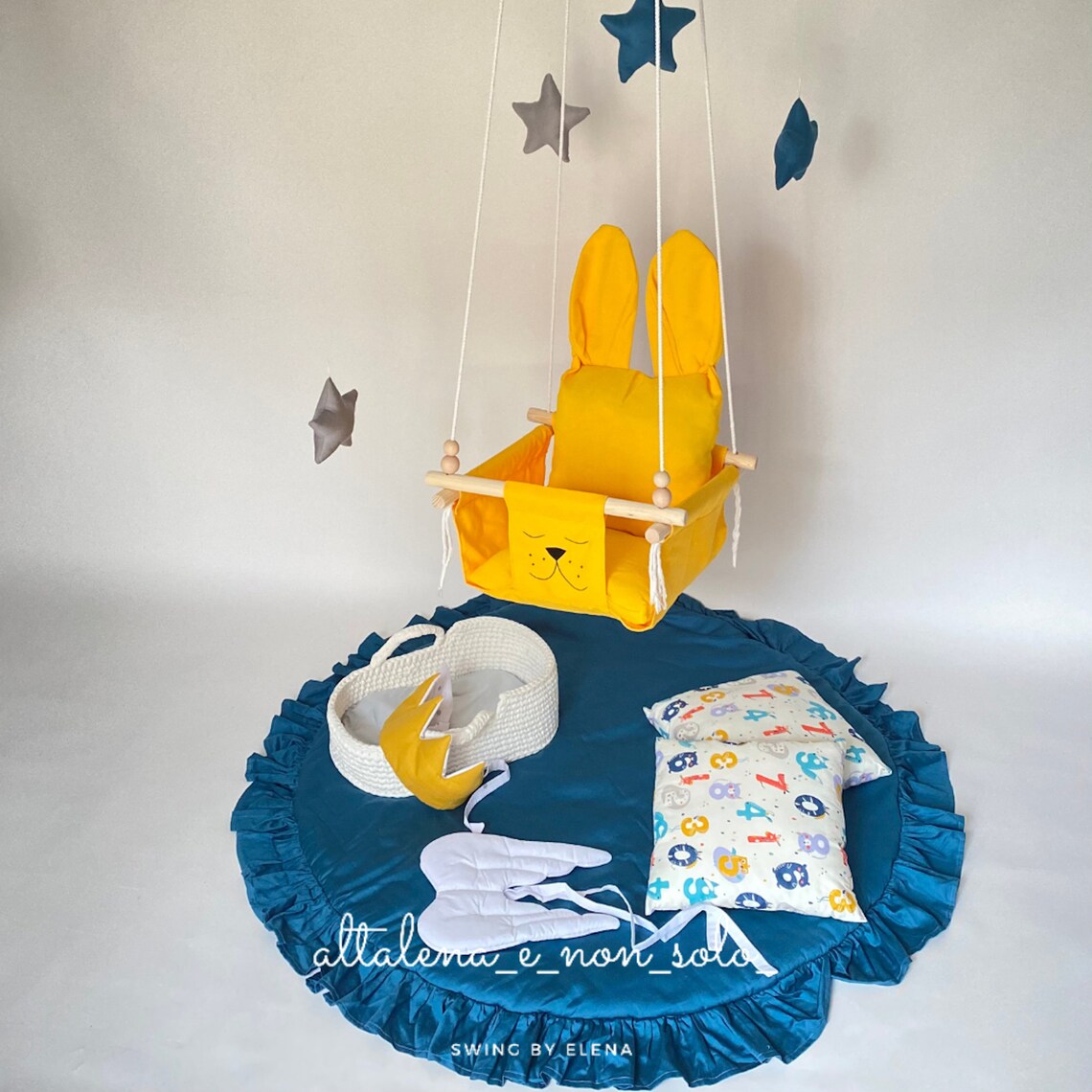 Indoor Bunny Swing for Kids Yellow, Kids Chair, Baby Swing Chair ...