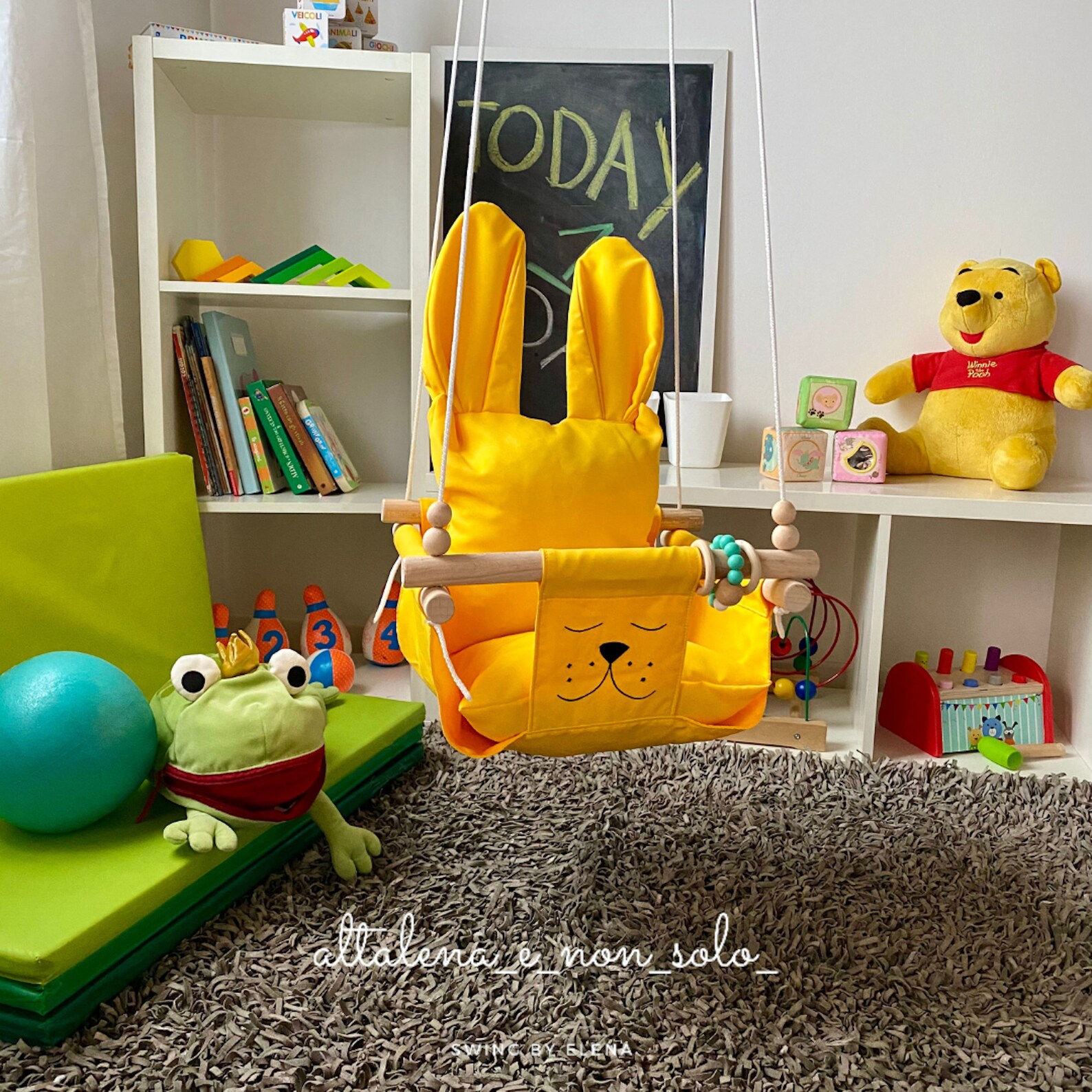 Indoor Bunny Swing for Kids Yellow, Kids Chair, Baby Swing Chair ...