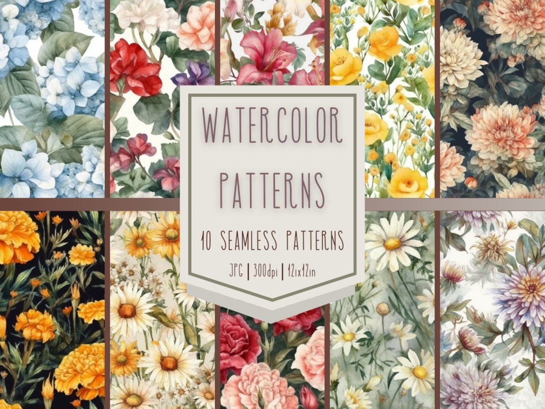 Flowers Digital Paper, Flowers Seamless Pattern, Floral Prints, Flowers ...