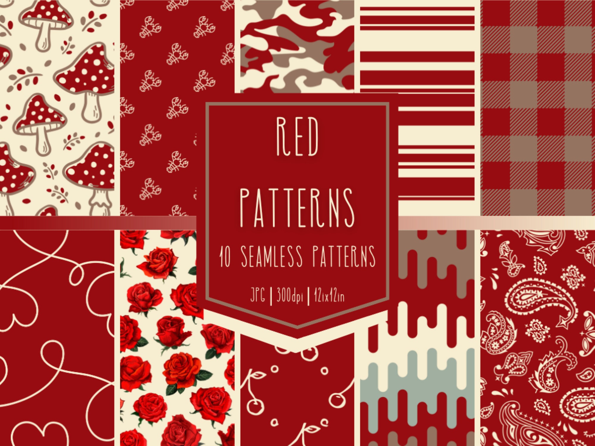Red Patterns, Digital Patterns, Seamless Red Pattern, Print Pattern ...