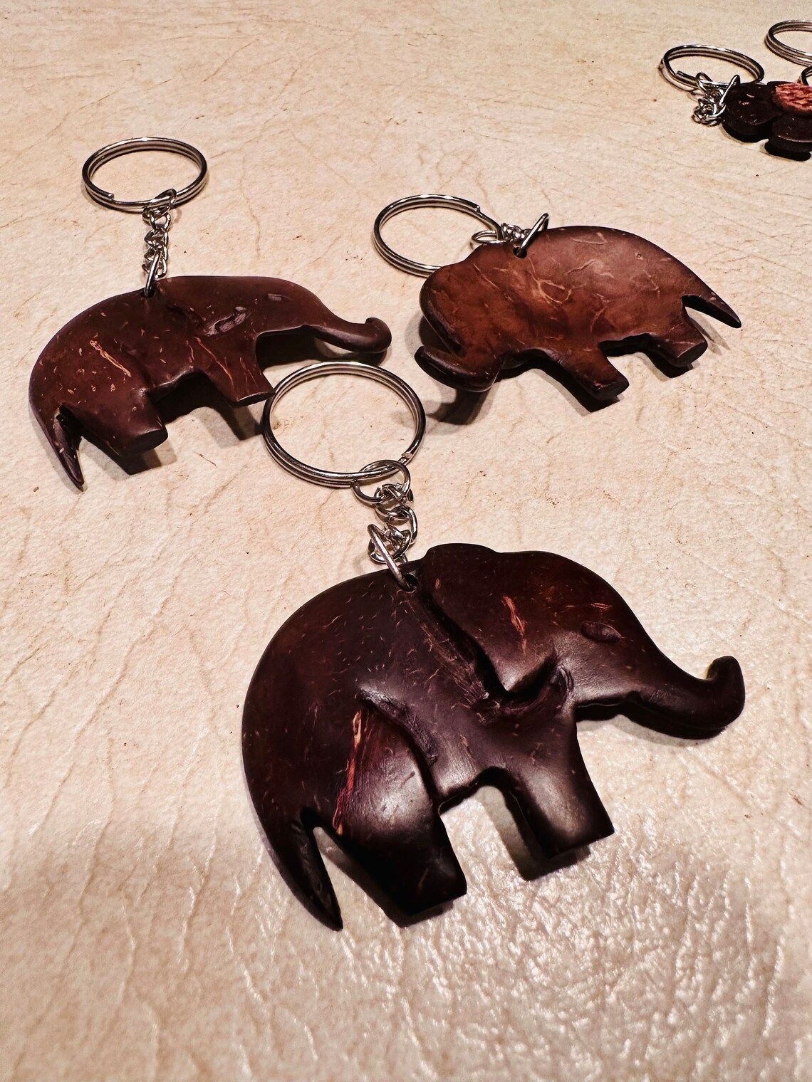 Coconut Shell Key Chains, Leaf and Flower Key Chain, Sunflower Key ...