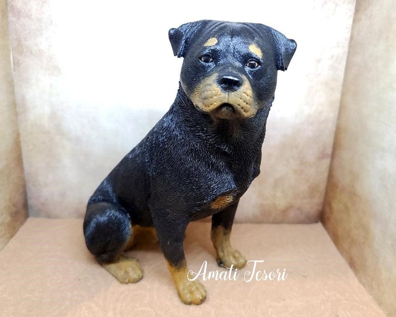 Custom Resin Rottweiler Figurine - Etsy