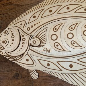 Halibut Wood Engraved Wall Art - Etsy