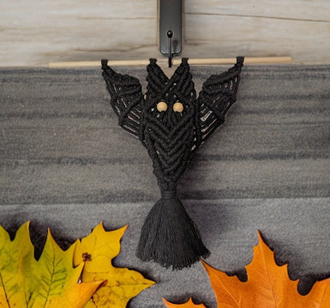 Bat Macramé Wall Décor/gothic Bat Macramé Wall Hanging and Plant Hanger ...
