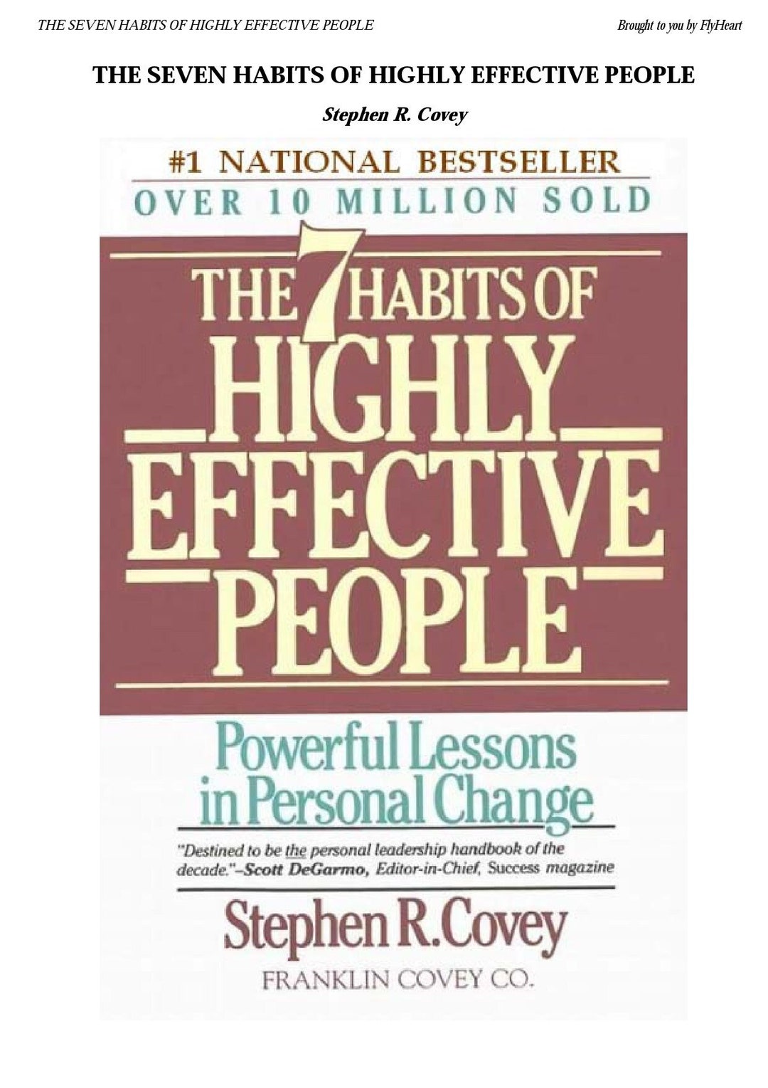 The 7 Habits Of Highly Effective People Pdf Etsy