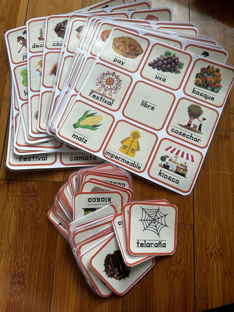 Bingo Otoño Español - Etsy