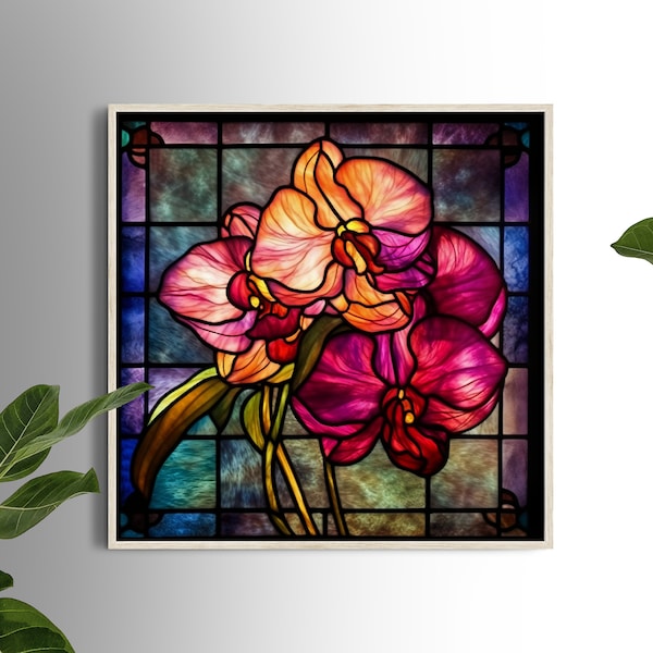 Stained Glass Orchids - Etsy