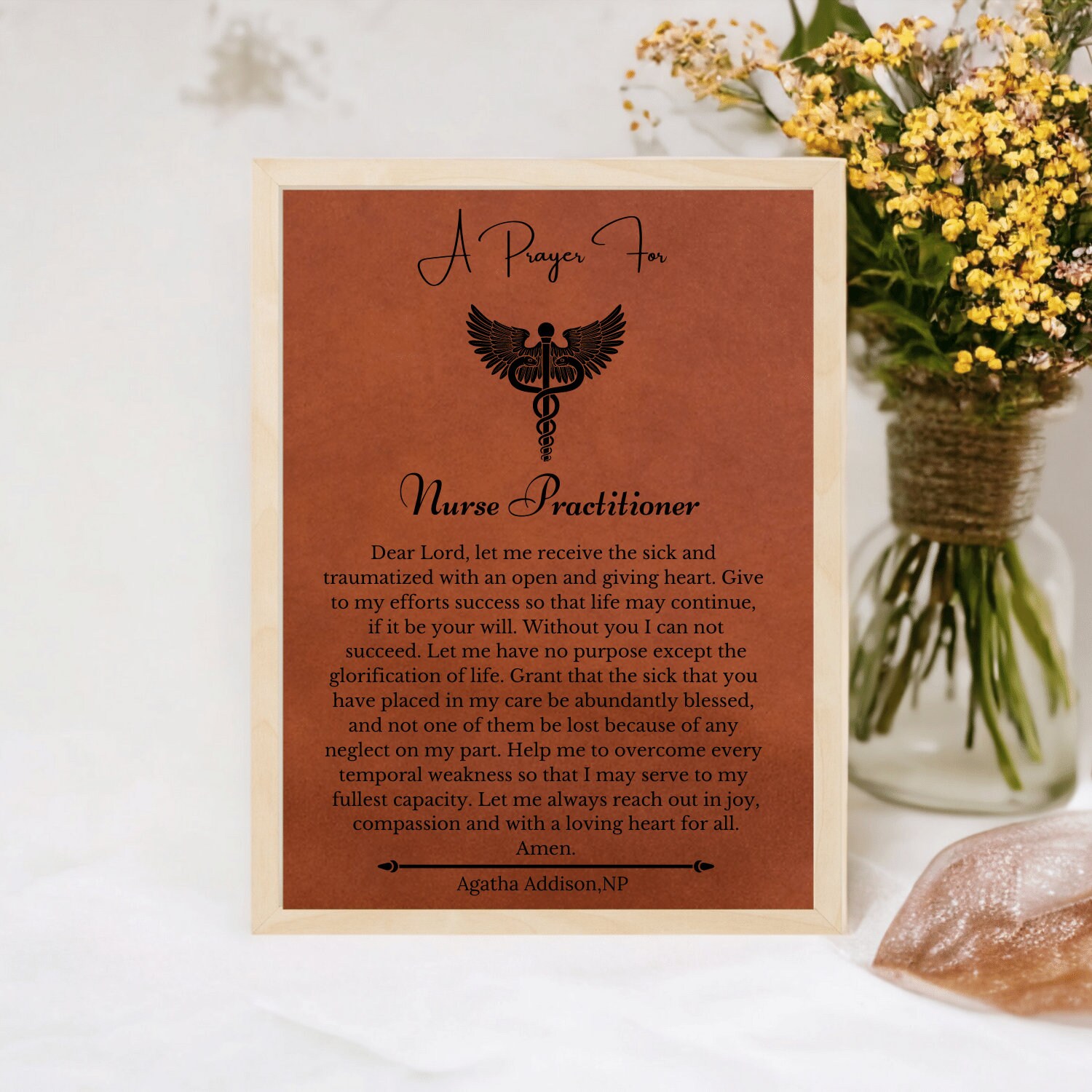 Personalized Nurse Practitioner Prayer Plaque Unique Leather - Etsy