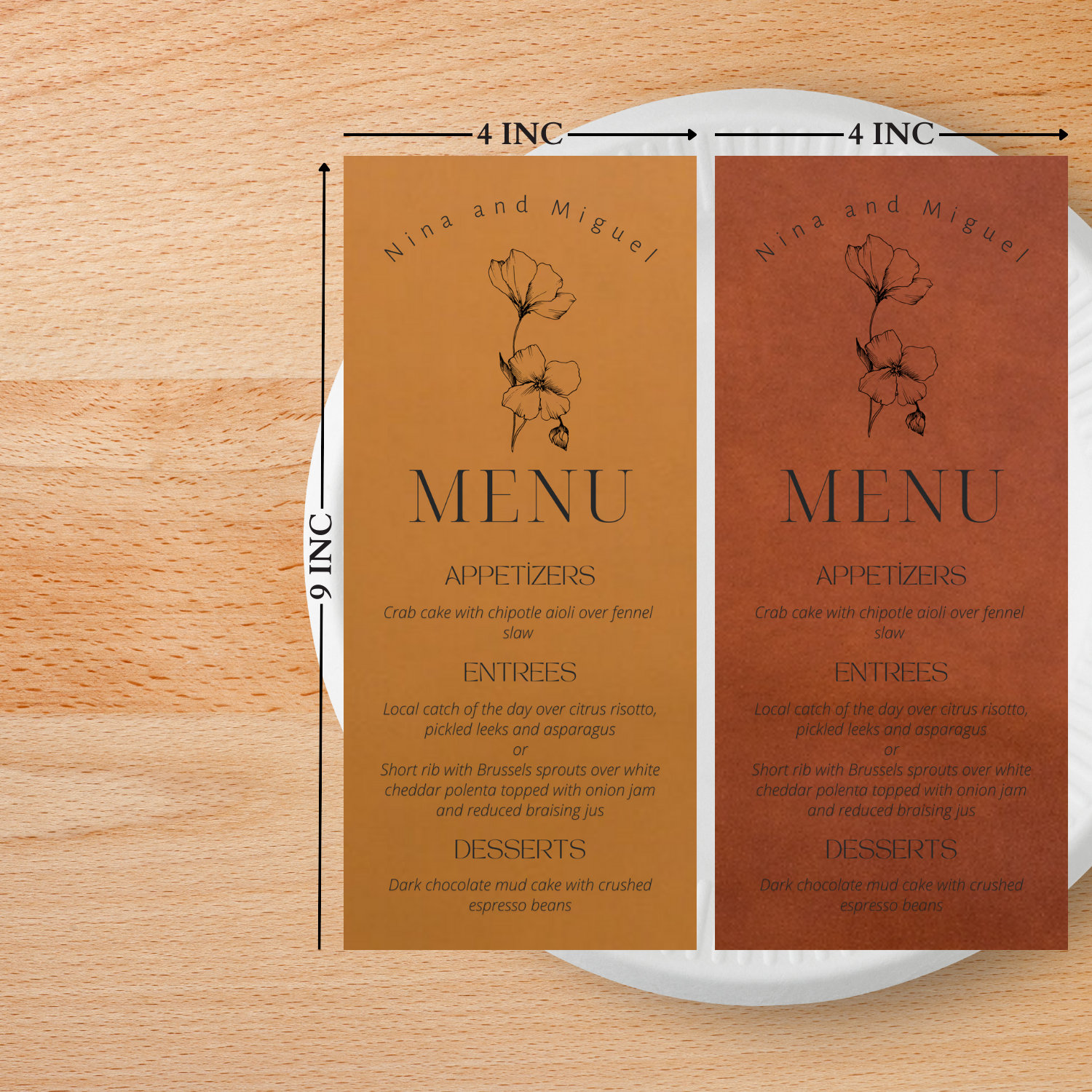 Customizable Leather Wedding Menu for a Unique Experience, Menu Cards ...