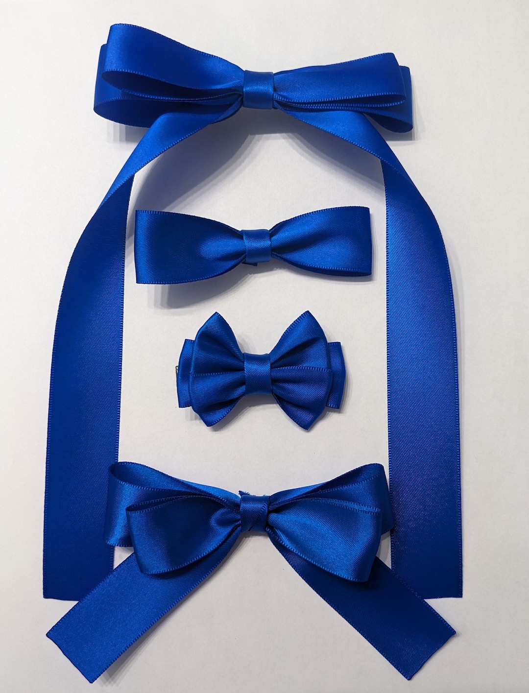4 Variety Royal Blue Satin Hair Bows - Etsy