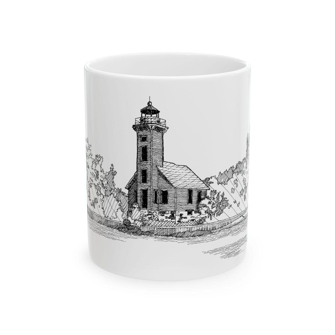 Munising Lighthouse Mug, Upper Peninsula Mug, Northern Michigan Art ...
