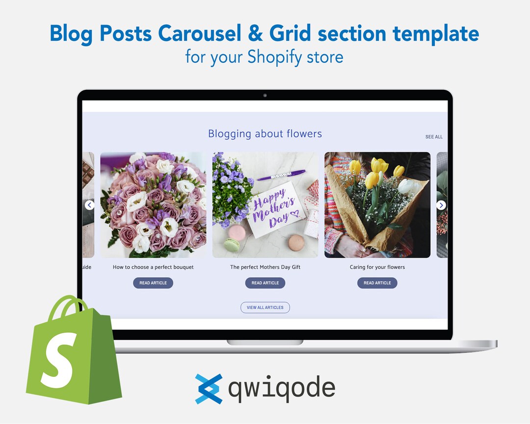 Customizable Pre-built Shopify Section: Blog Posts Carousel & Grid ...