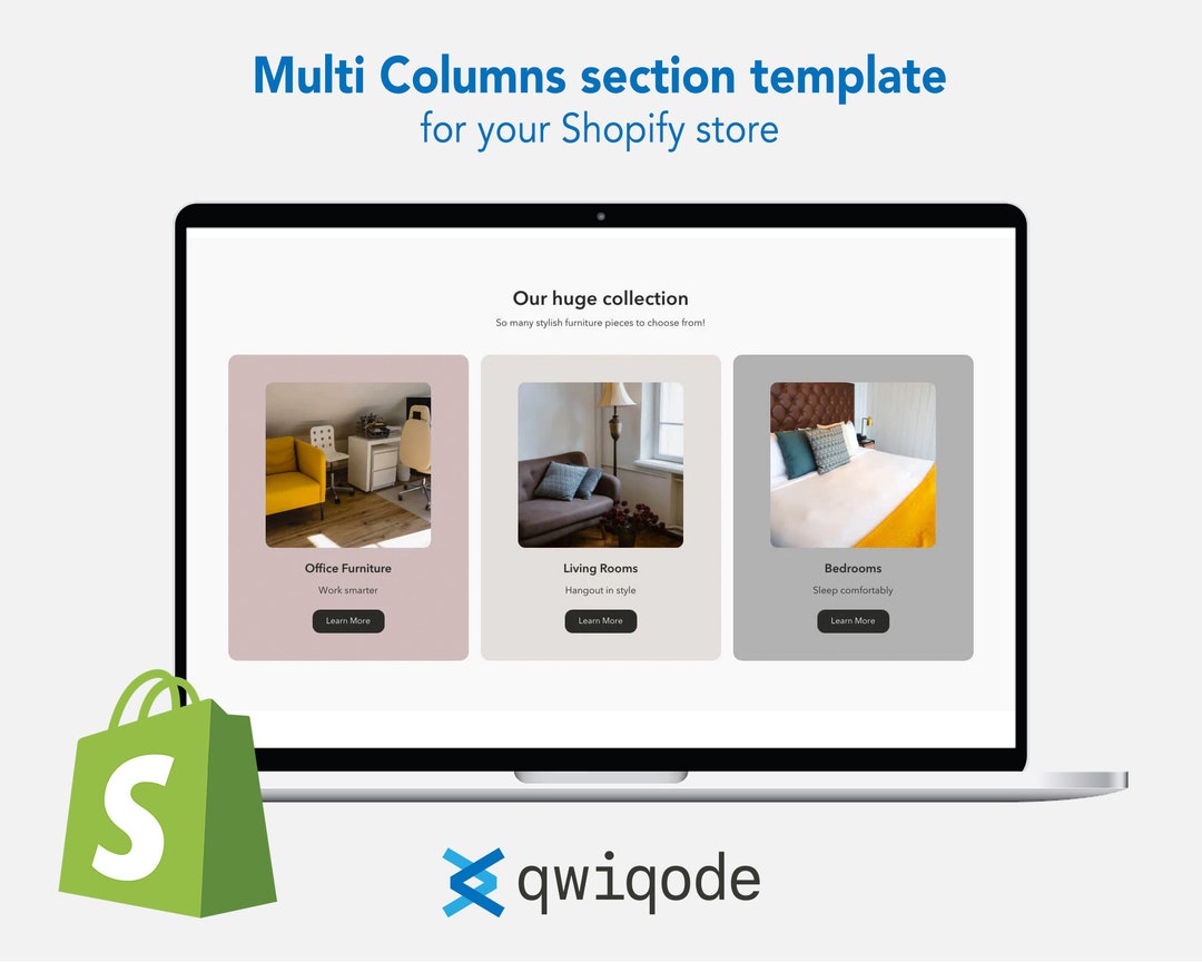 Customizable Pre-built Shopify Section: Multi Columns Section Template for Your Shopify Theme - Etsy