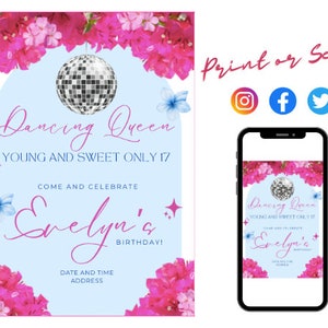 Dancing Queen Birthday Party Invitation - Etsy