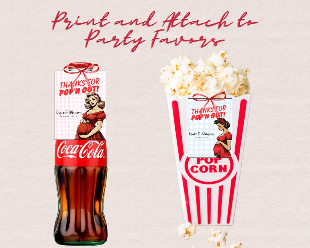 She's Ready to Pop!! Baby Shower Party Favor Tags - Soda Pop Edition - Etsy