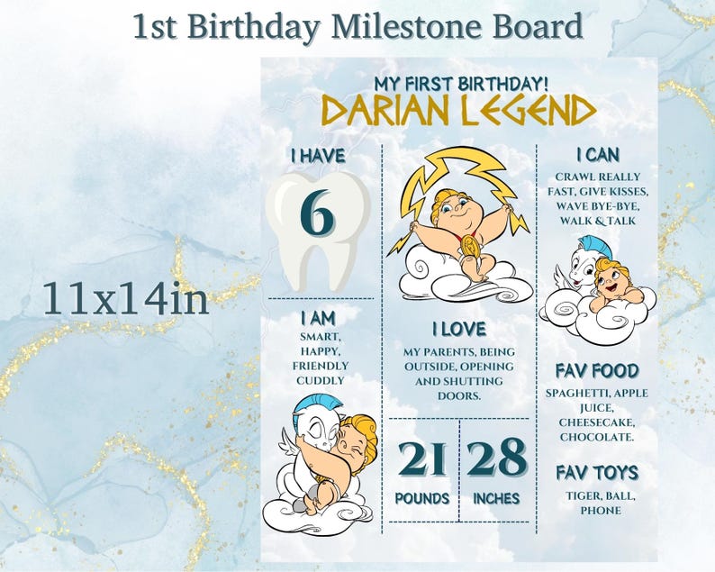 Hercules Themed 1st Birthday Milestone Board - Etsy