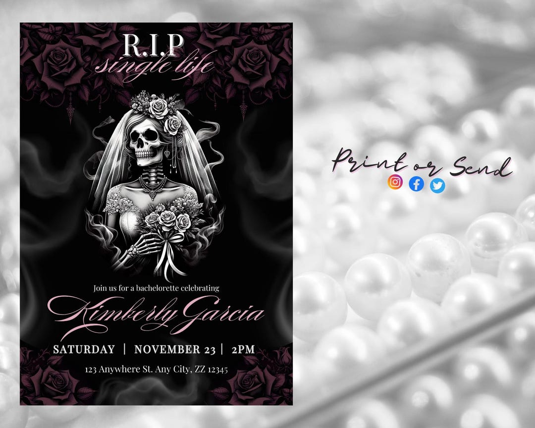 RIP Single Life Bachelorette Invitation - Etsy