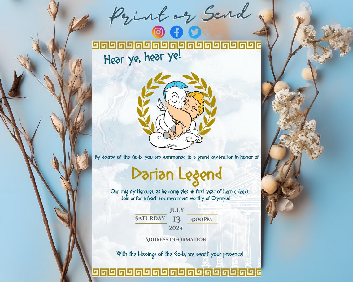 1st Birthday - Baby Hercules Party - Etsy