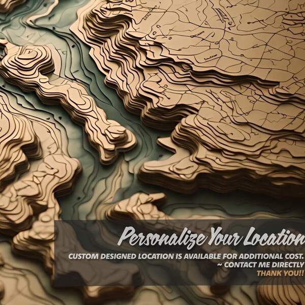 Topographical Map - Etsy