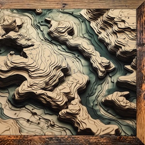 Personalized Topographical Map, Any Location Worldwide, Custom TOPO Map ...