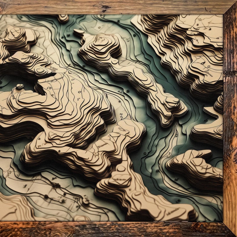 Topo Map - Etsy