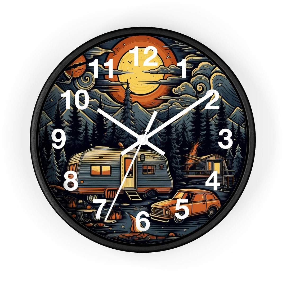 Wanderlust Chronicles -- RV Adventure Acrylic Wall Clock - - Time to ...