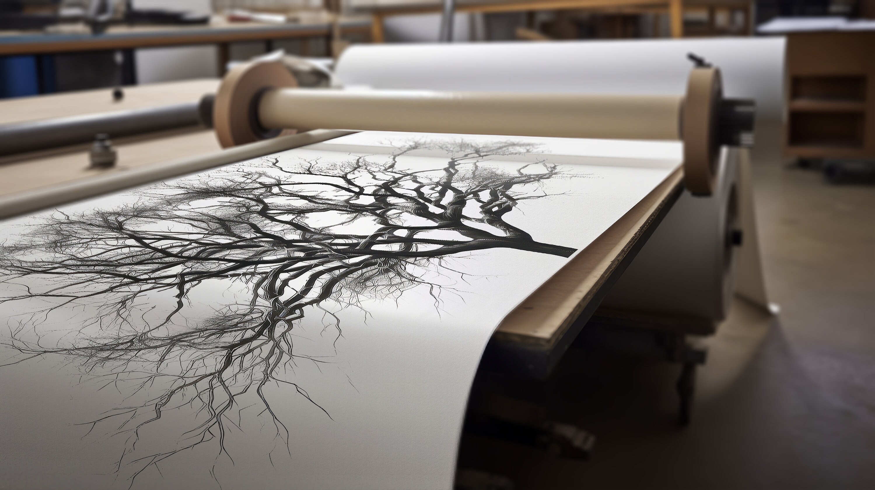 Family Tree Illustrated Tree Wall Art Black and White Illustrated Print ...