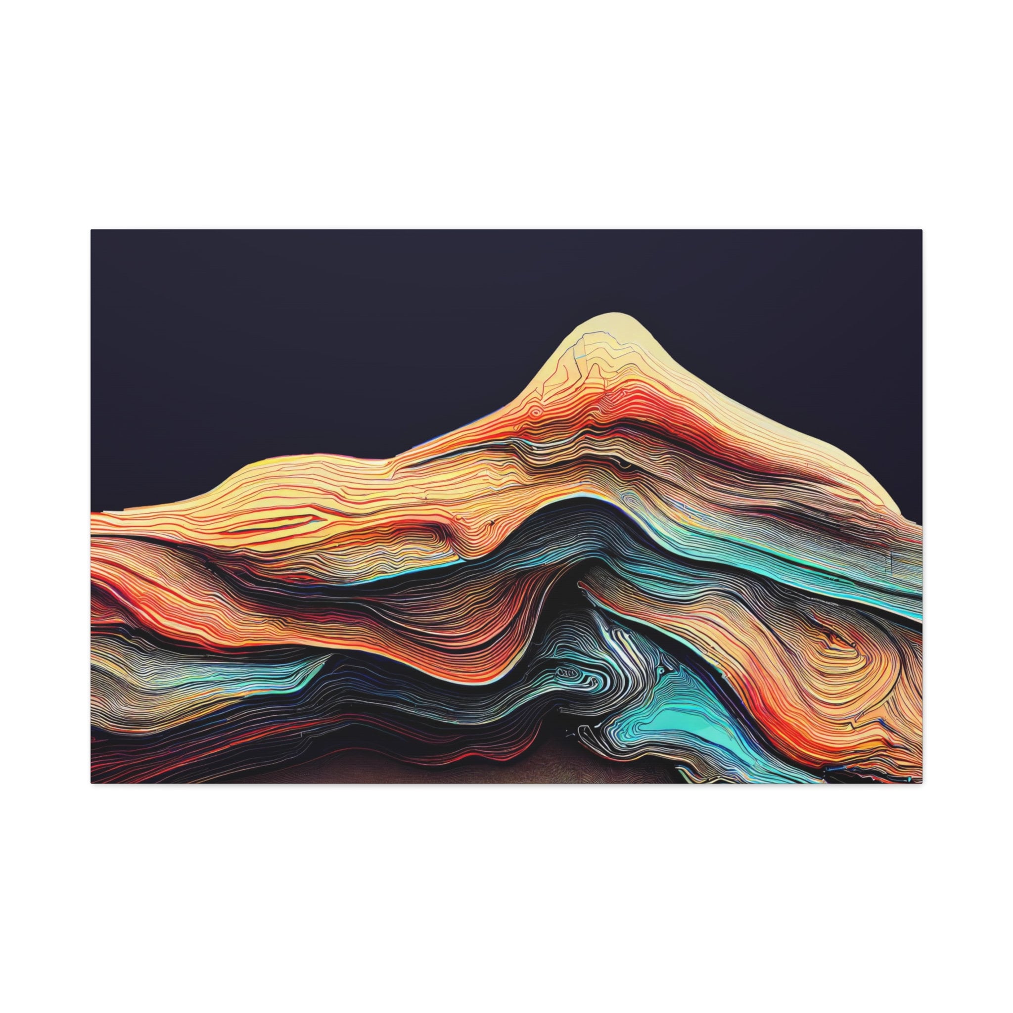 Abstract Mountain Contour Line Art, Detailed Graphic Illustrated Rock ...
