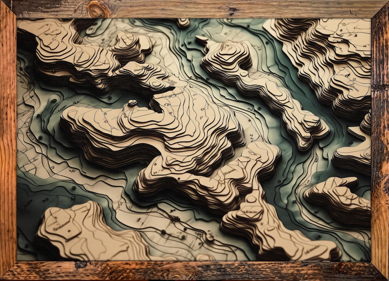 Personalized Topographical Map, Any Location Worldwide, Custom TOPO Map ...