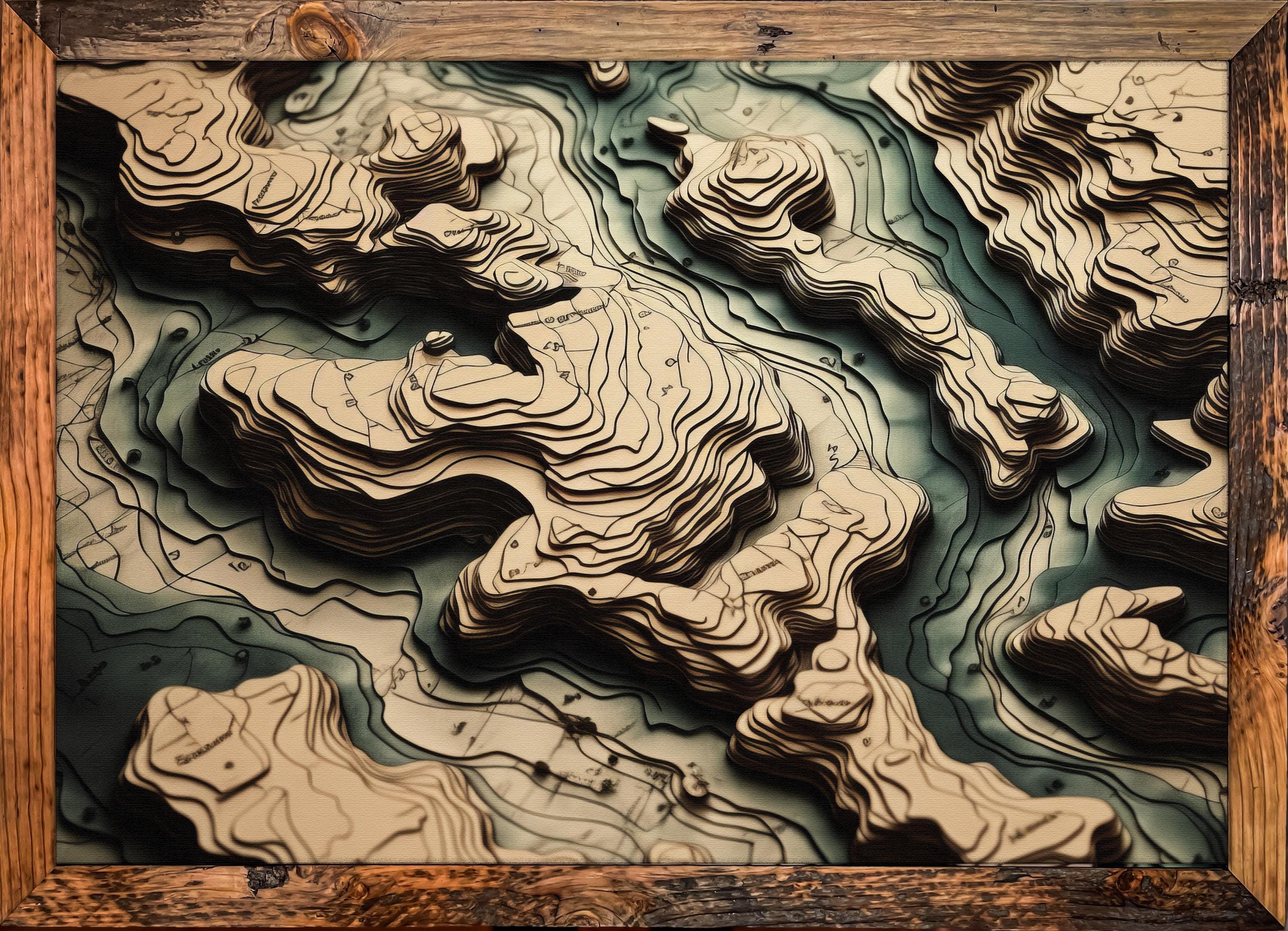 Personalized Topographical Map, Any Location Worldwide, Custom TOPO Map ...