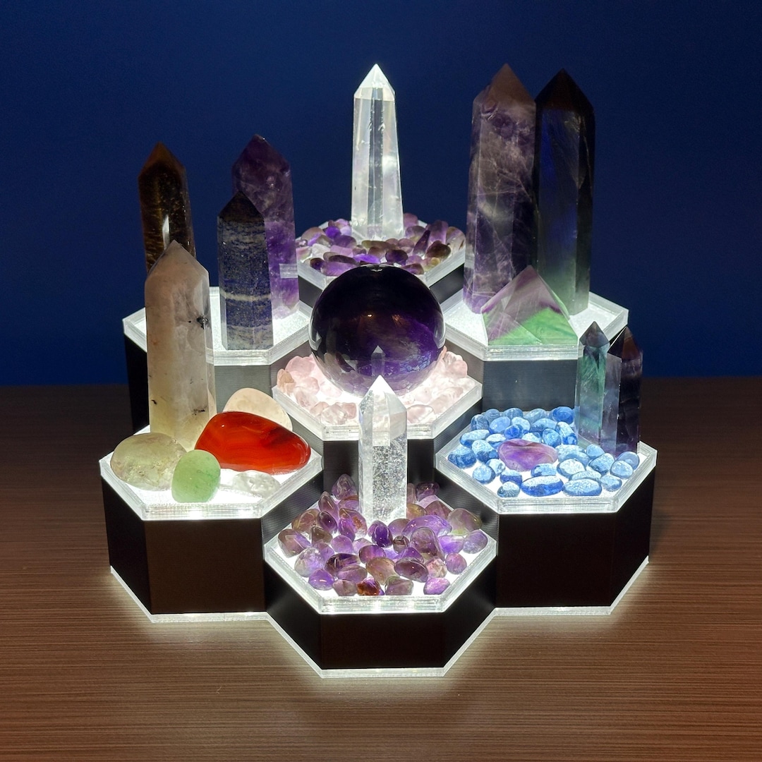 Illuminated Crystal Display Stand: 7 X 75mm Pedestal - Etsy