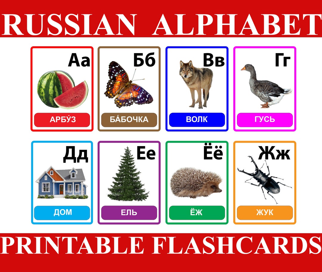 RUSSIAN ALPHABET Printable Flashcards Realistic Photos - Etsy UK