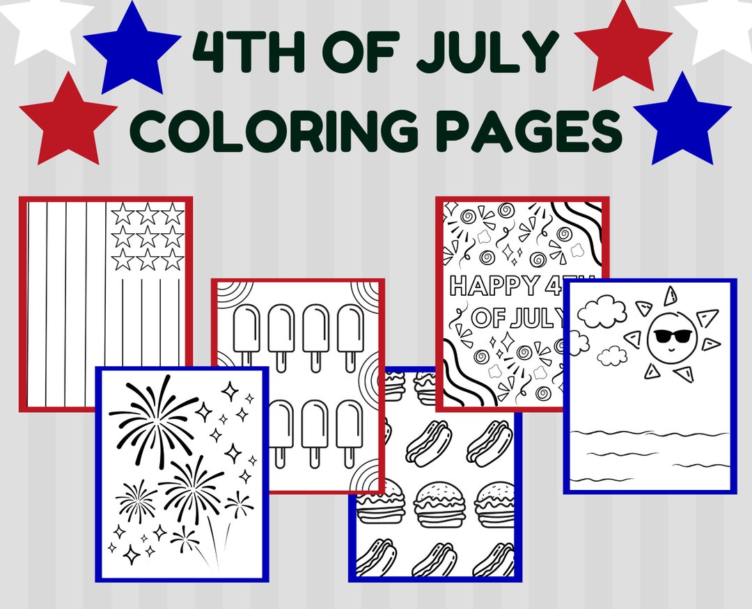 Printable 4th of July Coloring Pages - Etsy