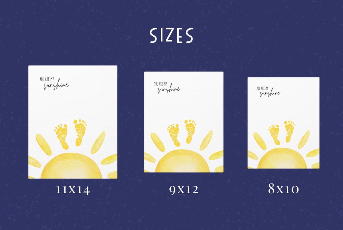 Printable You Are My Sunshine Baby Footprint Keepsake, Cute Framed ...