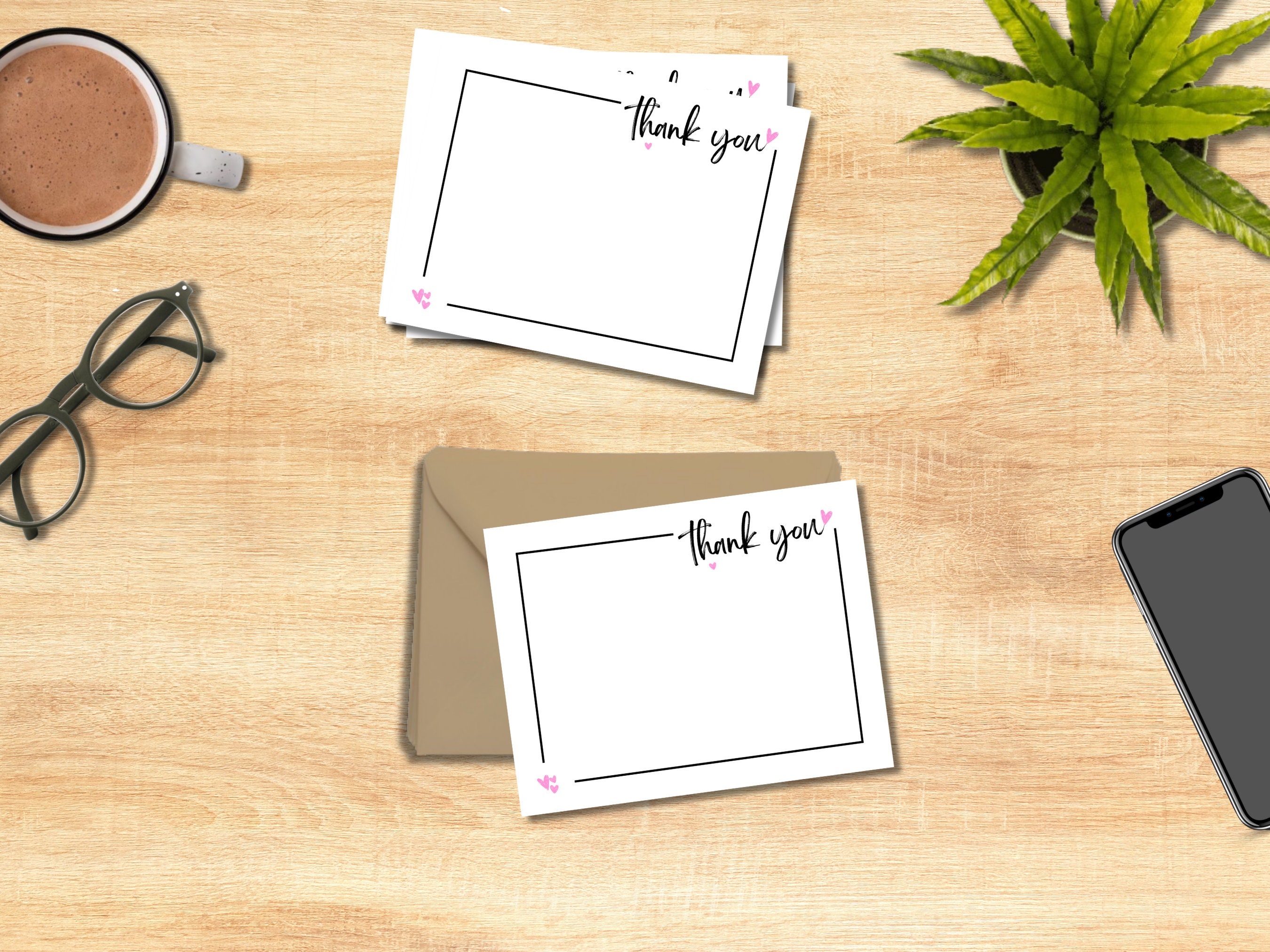 Printable Minimalist Thank You Note Card - Etsy