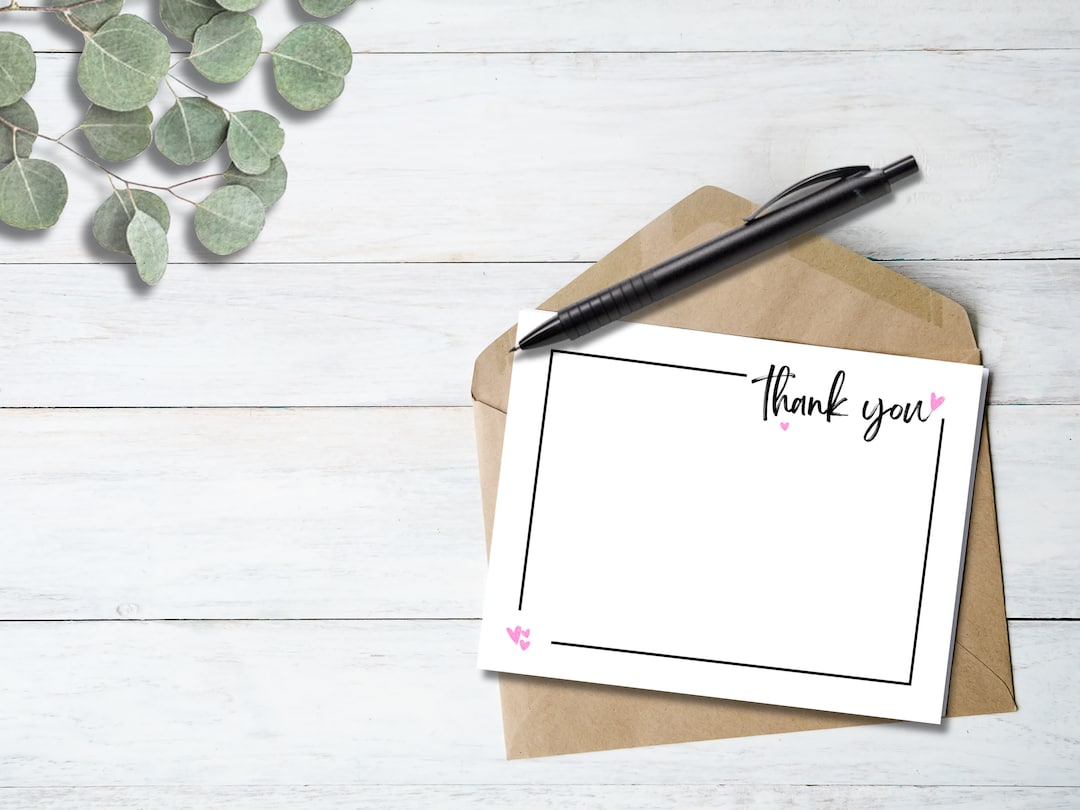 Printable Minimalist Thank You Note Card - Etsy