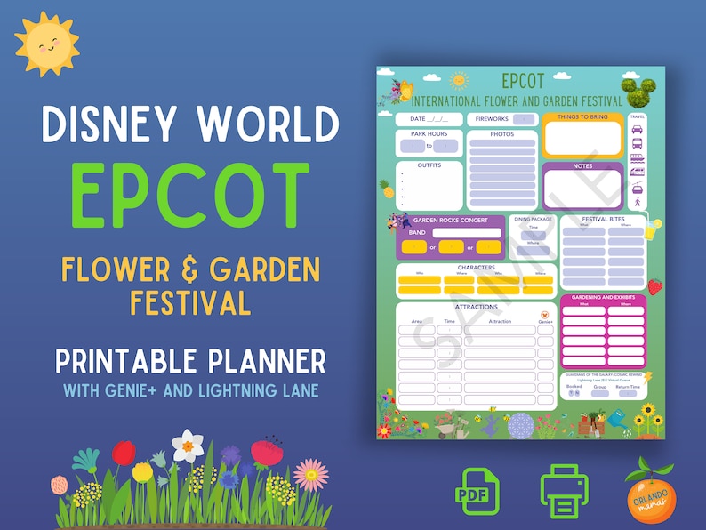 WDW Epcot Flower and Garden Itinerary Planner, Orlando Vacation Epcot ...