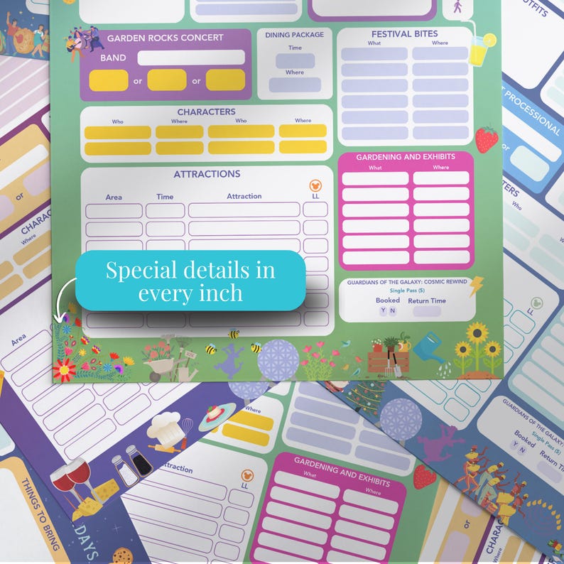 WDW Epcot Flower and Garden Festival Planner, Printable Fillable PDF - Etsy