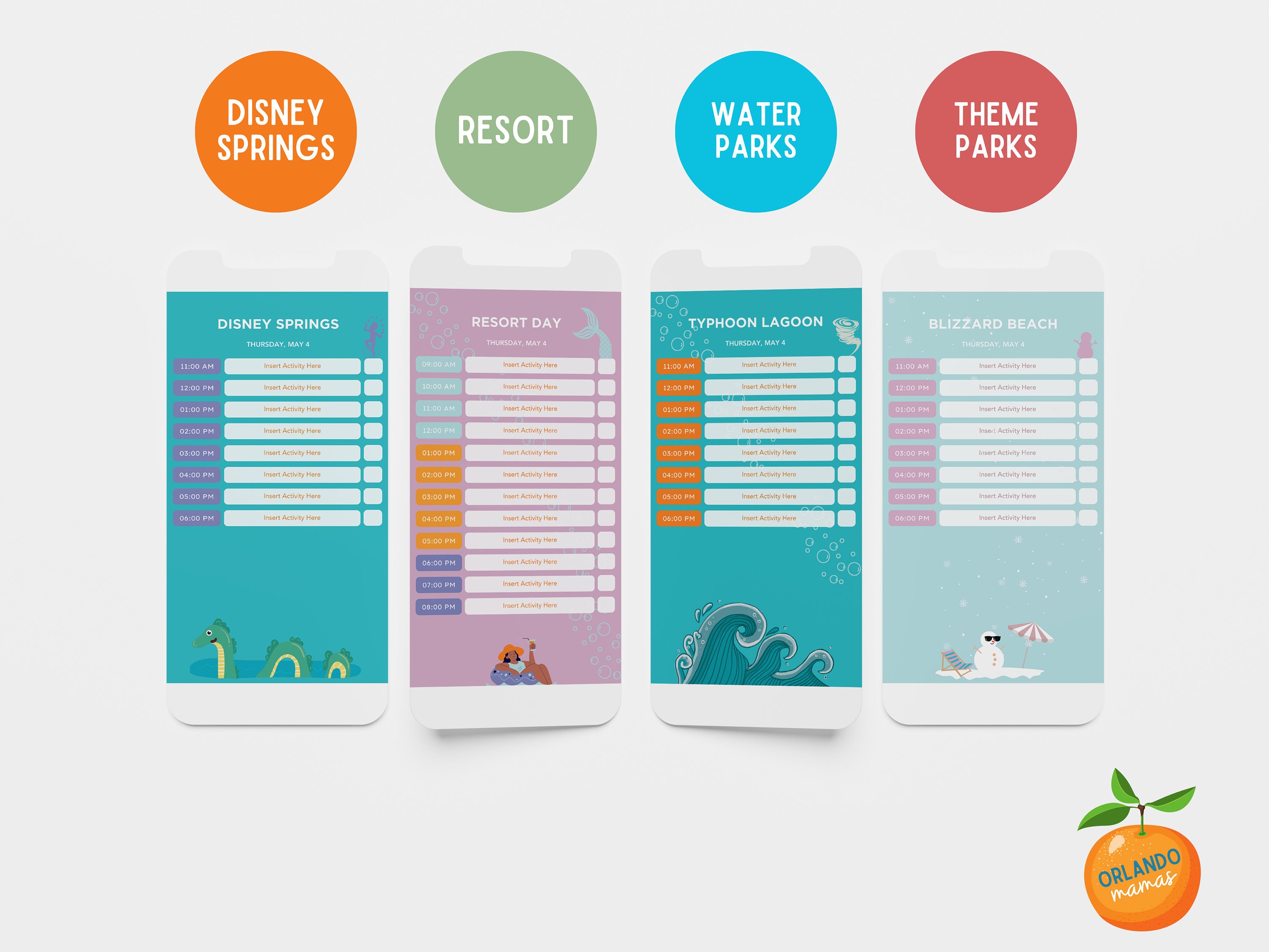 WDW Universal Studios Theme Park Digital Planner Bundle, Orlando Theme ...
