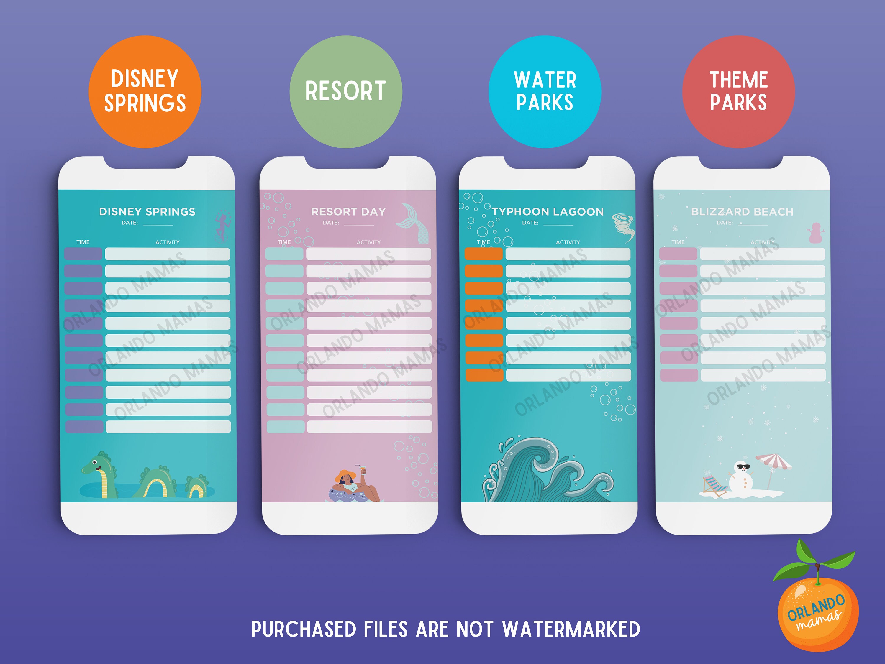 WDW Universal Studios Theme Park Mobile Planner Bundle, Orlando Theme ...